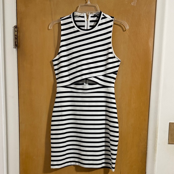 Express | Dresses | Express Black And White Striped Mini Dress | Poshmark
